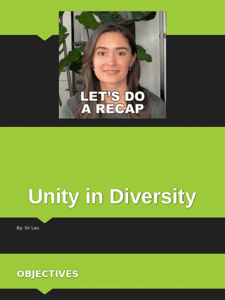 LESSON 3 - Unity in Diversity | PDF