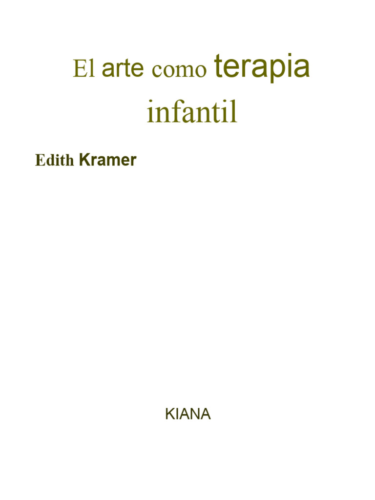 El Arte Como Terapia Infantil. Edith Kramer | PDF | Buceo bajo el agua | Perros