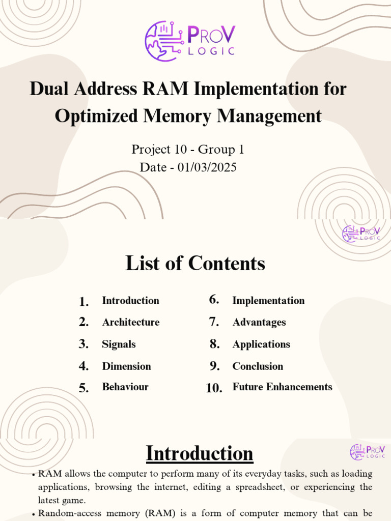Dual Address RAM Implementation For Optimized Memory Management | PDF | Computer Data Storage ...