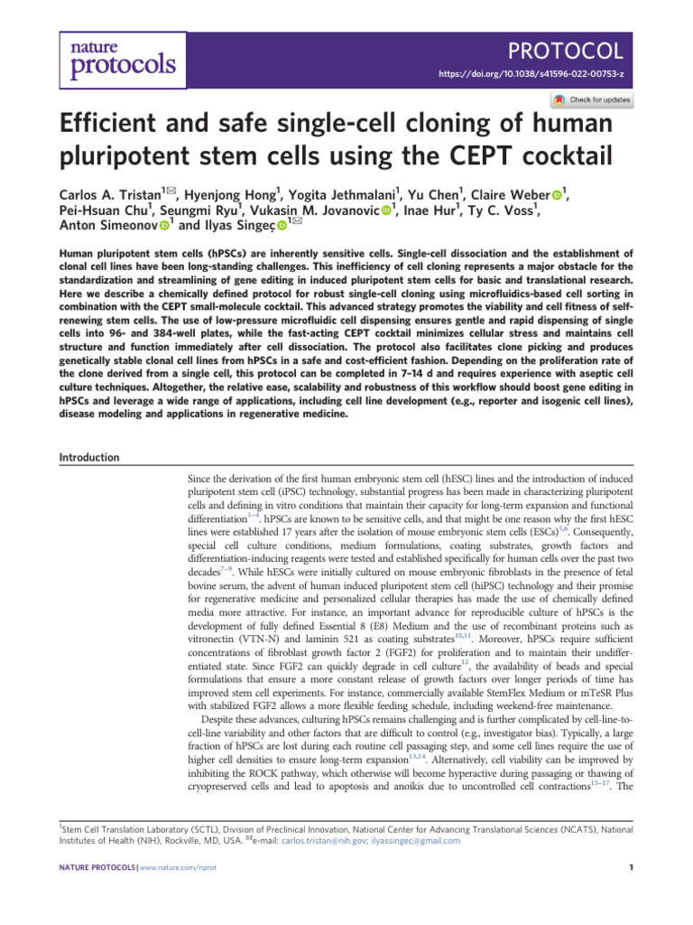 Ef Cient and Safe Single-Cell Cloning of Human Pluripotent Stem Cells ...