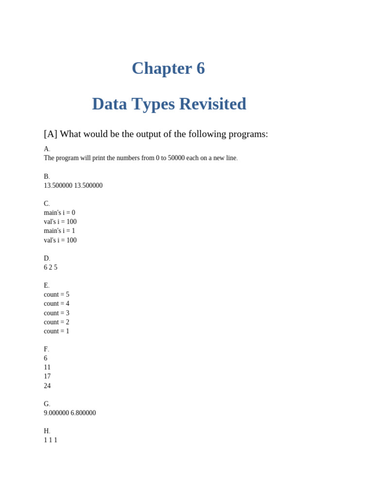 Chapter 6 - Data Types Revisited | PDF