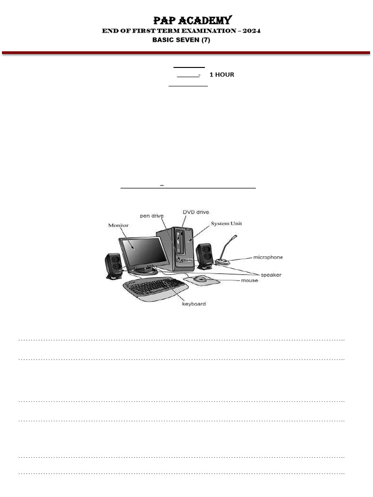 Computing - Basic 7 - T1 | PDF | Cursor (User Interface) | Computer ...