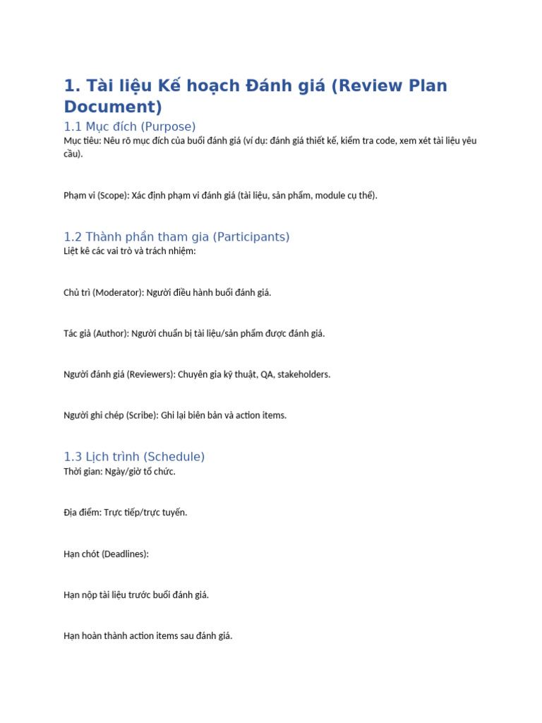 Review Plan Document | PDF