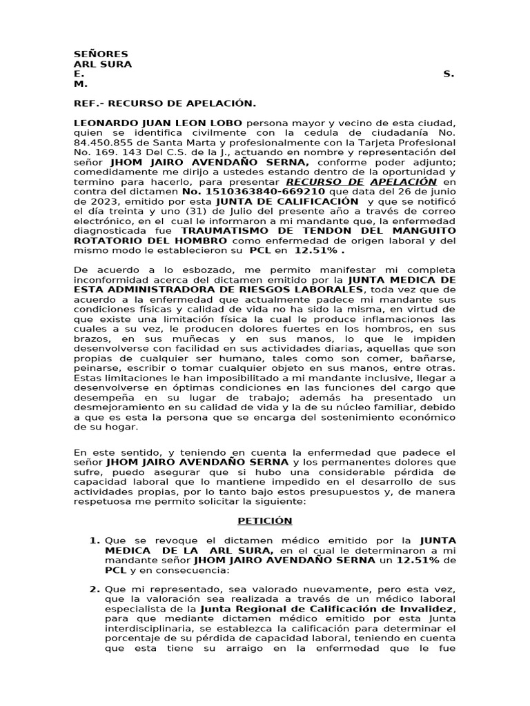 Apelacion A Dictamen | PDF