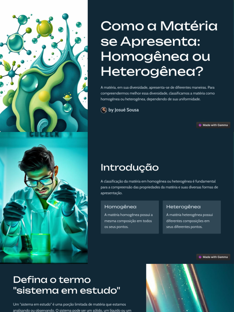 Homogeneidade e Heterogeneidade da Matéria | PDF | Mistura | Ciências ...