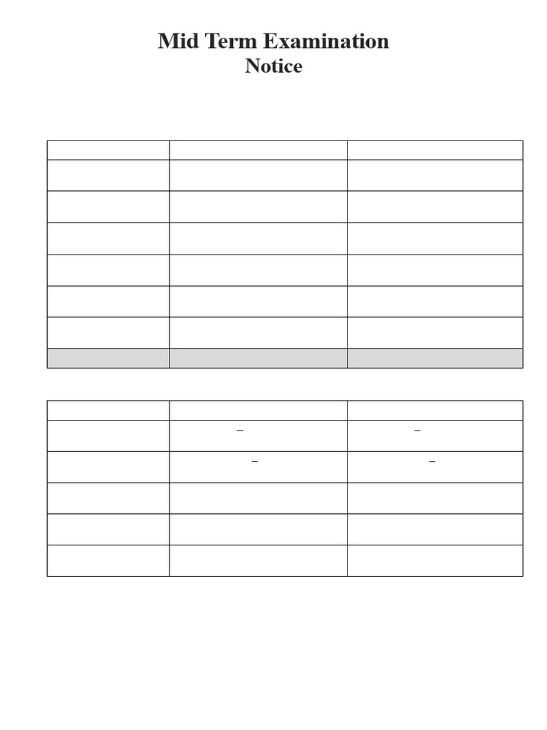 Date Sheet - Mid Term Examination-Even Semesters 2025 | PDF