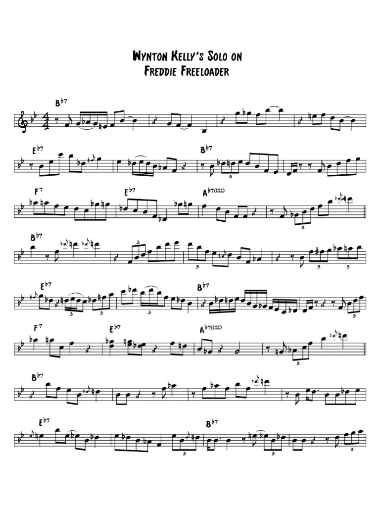 Freddie Freeloader - Solo Transcr | PDF