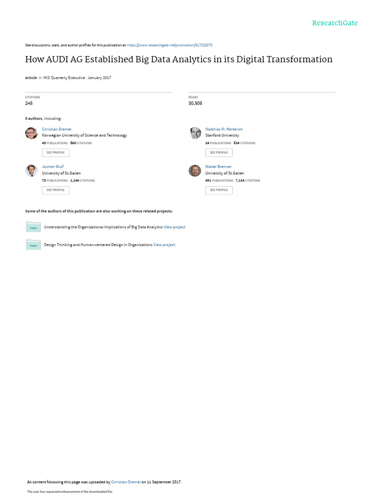 Audi - Data Analytics - Example | PDF | Analytics | Marketing