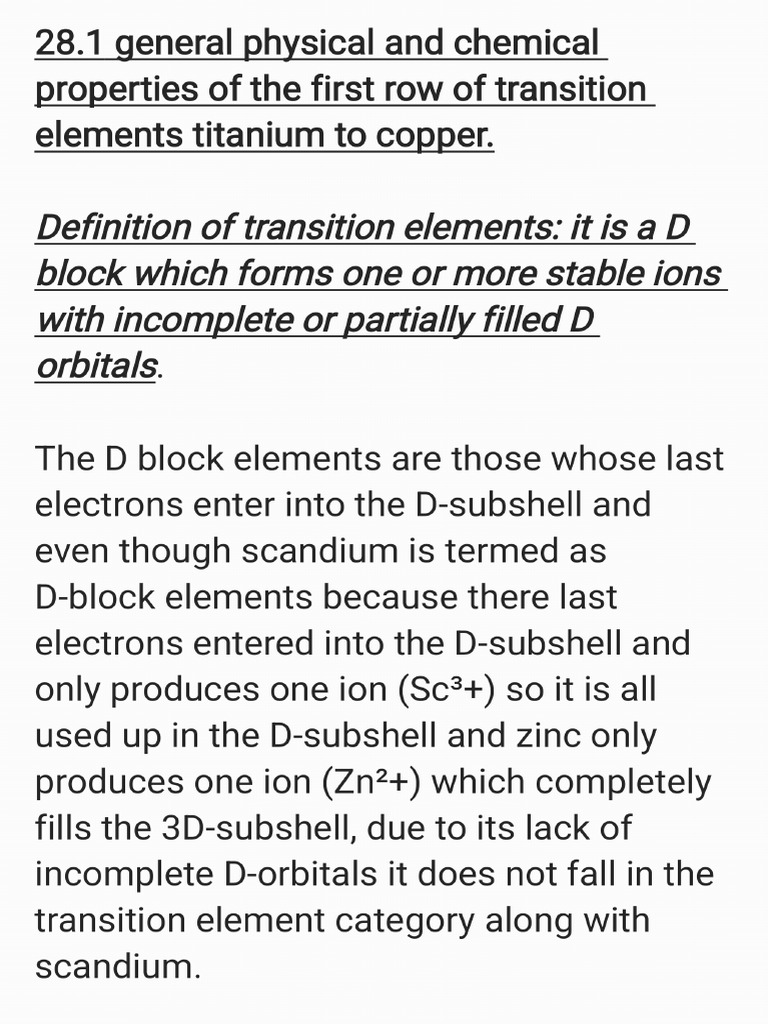 Transition Elements | PDF