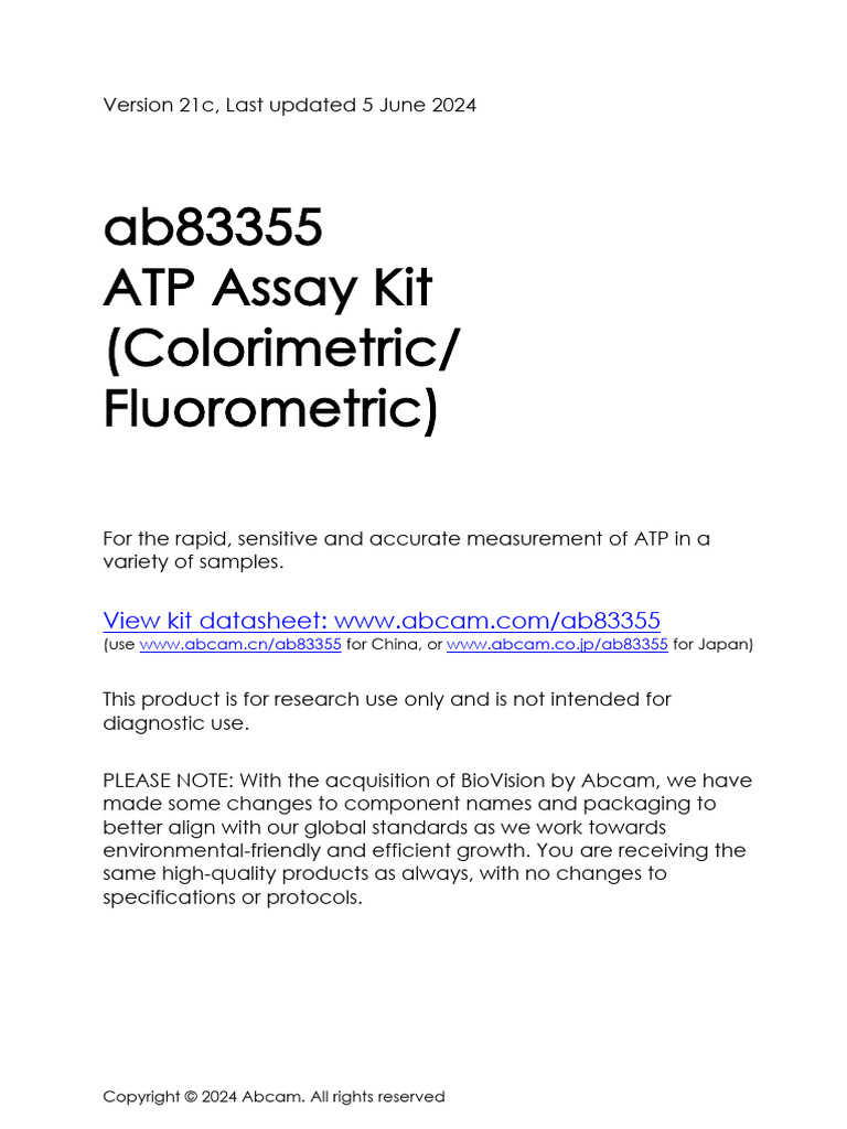 ATP-Assay-protocol-book-v21c-ab83355 (Website) | PDF | Enzyme Assay | Assay