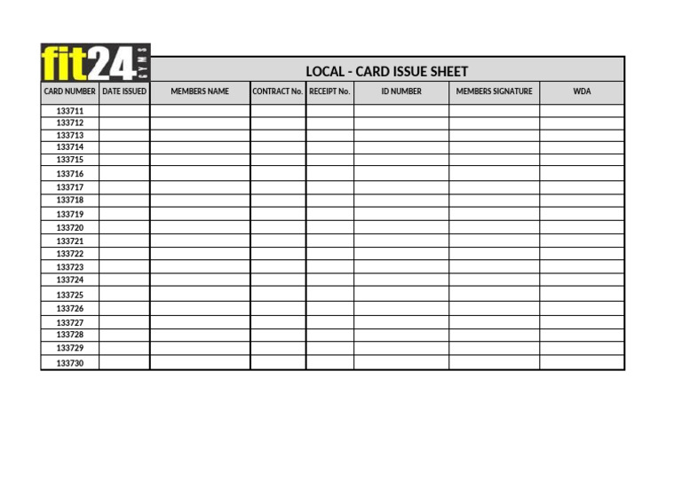 Copy of CARD ISSUE SHEET | PDF