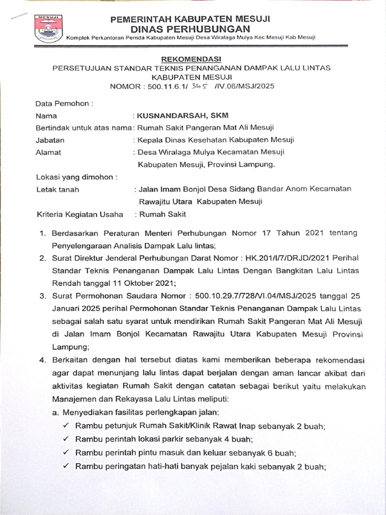 Rekomendasi Dishub | PDF