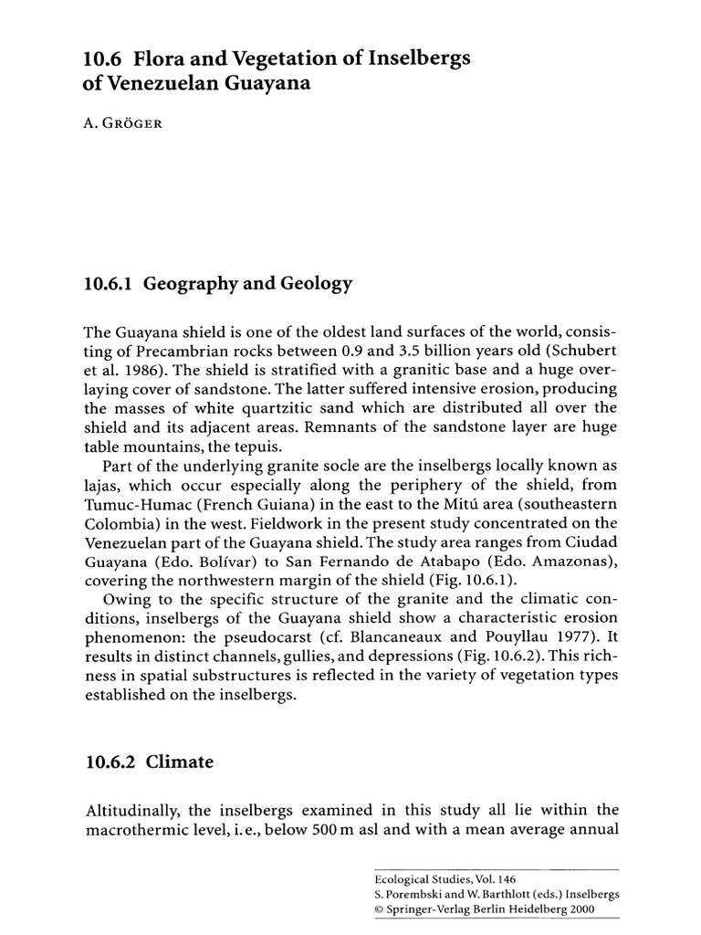 Flora of Venezuelan Inselbergs | PDF | Venezuela | Vegetation