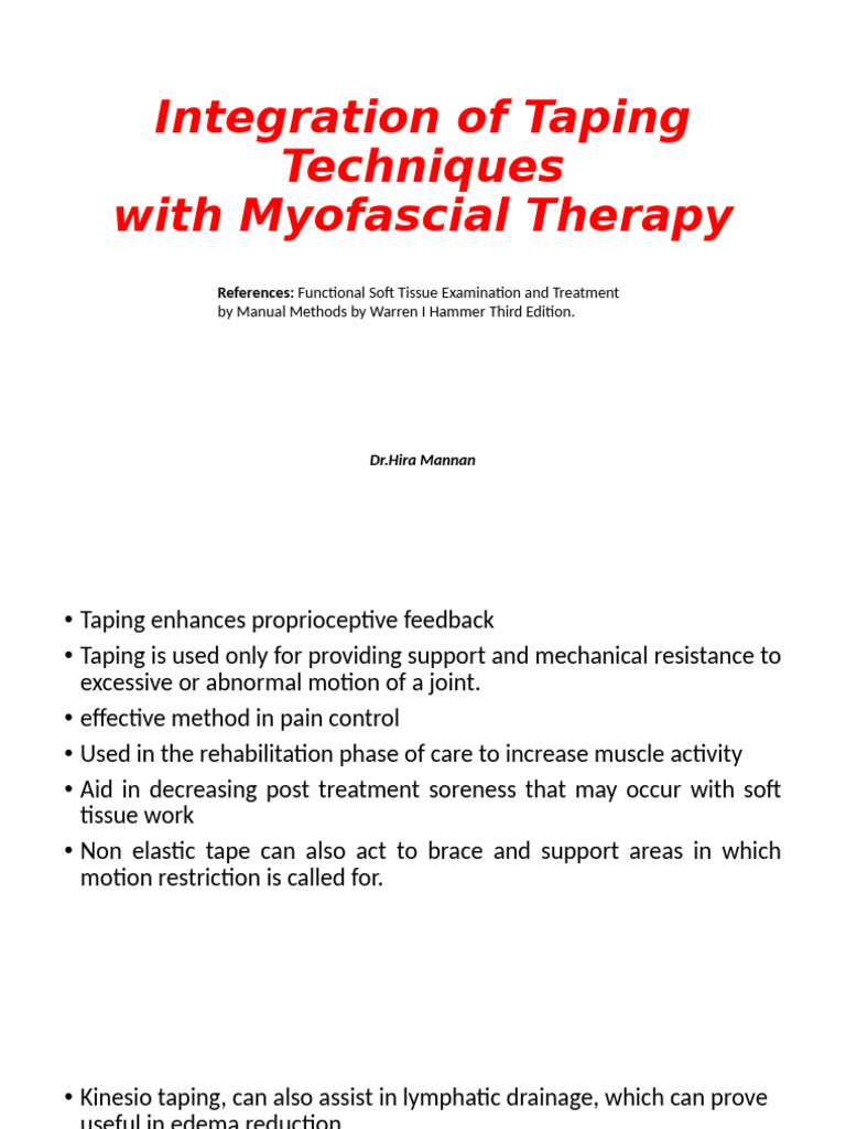 Taping Techniques in Myofascial Therapy | PDF | Skeletal Muscle ...