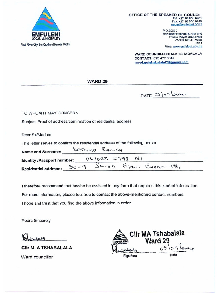 Proof of Address of Student | PDF