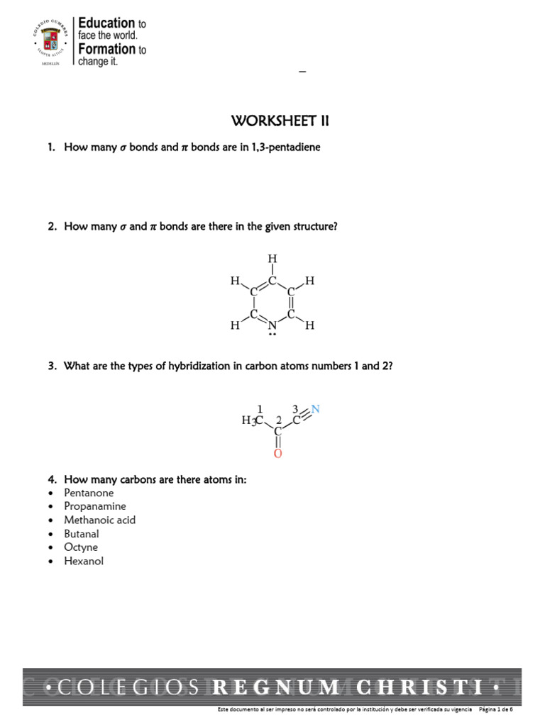 Biochemistry Worksheet 2 | PDF | Functional Group | Organic Chemistry