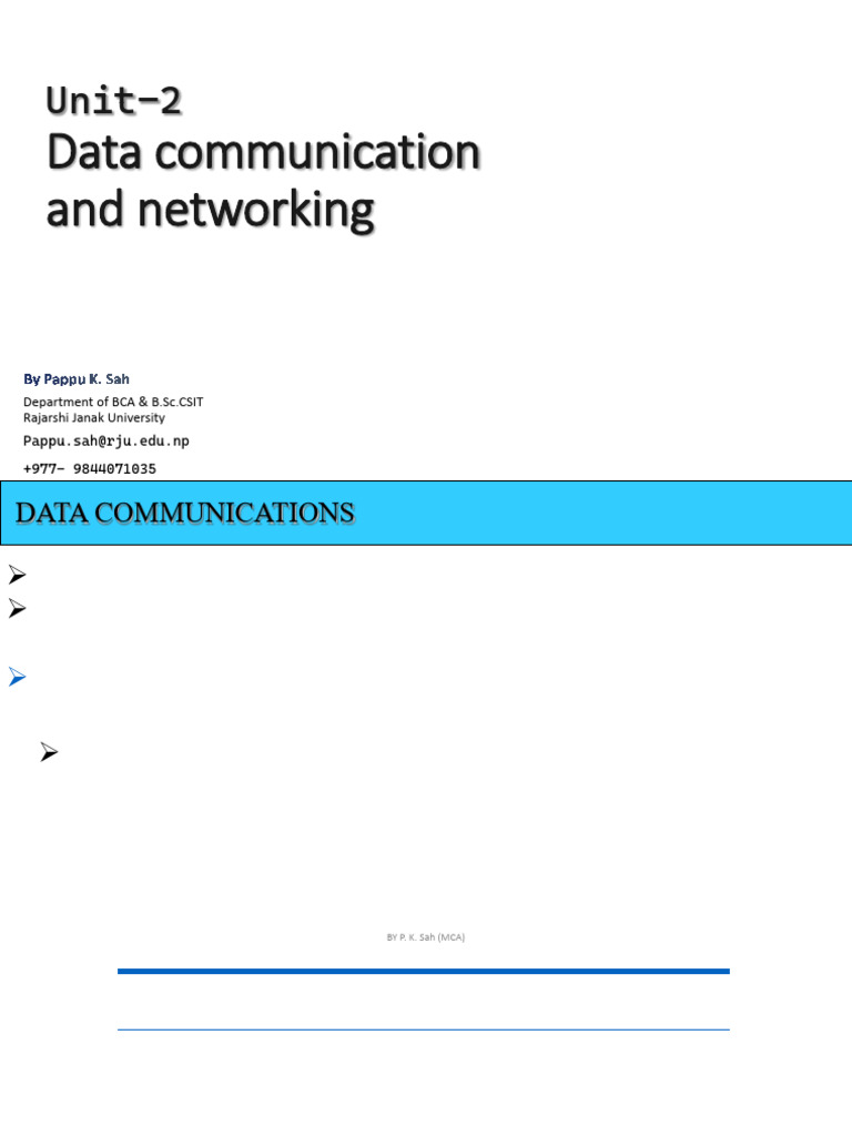 Unit-2 Data Communication and Computer Network | PDF | Computer Network ...