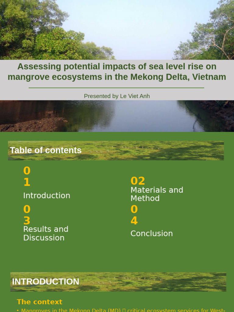 Le Viet Anh - Assessing Potential Impacts of Sea Level Rise On Mangrove Ecosystems | PDF ...