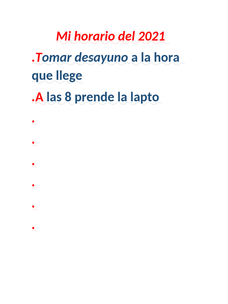 Mi Horario Del 2021 | PDF