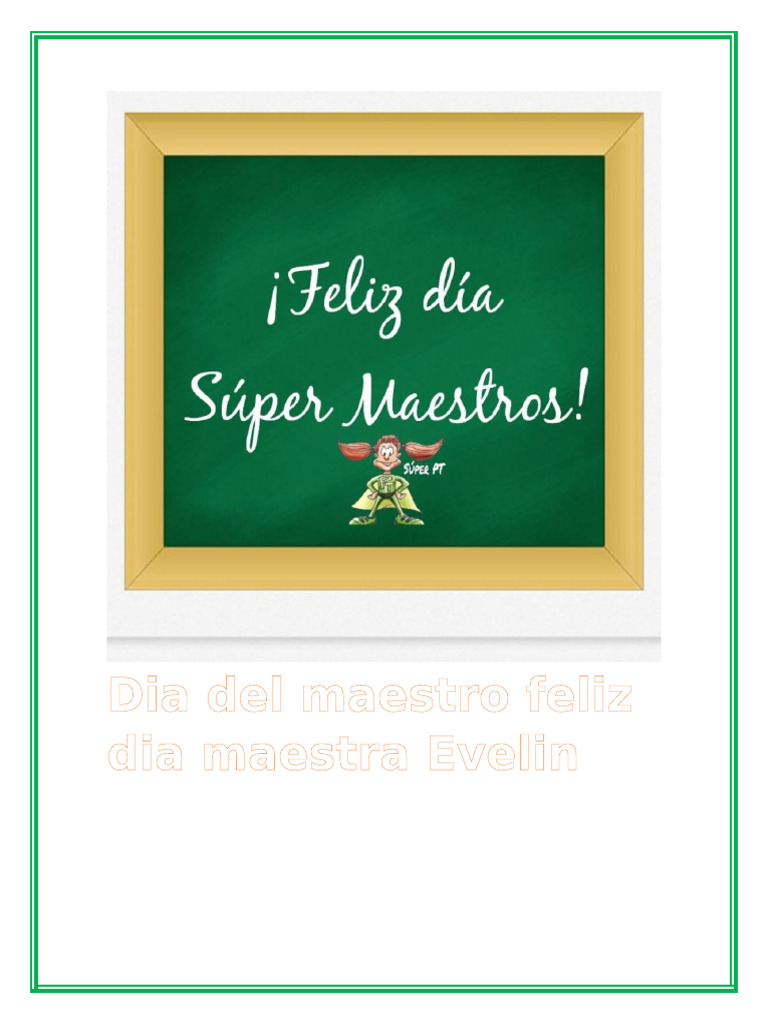 Dia Del Maestro Feliz Dia Maestra | PDF