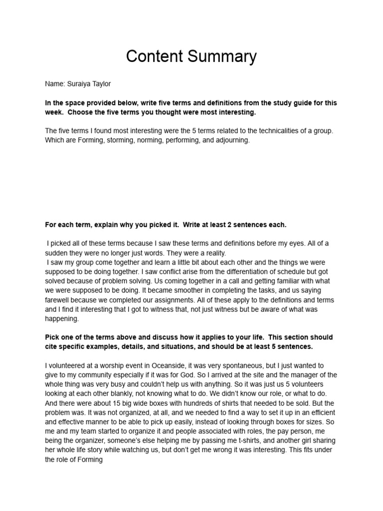 Content Summary 1 | PDF