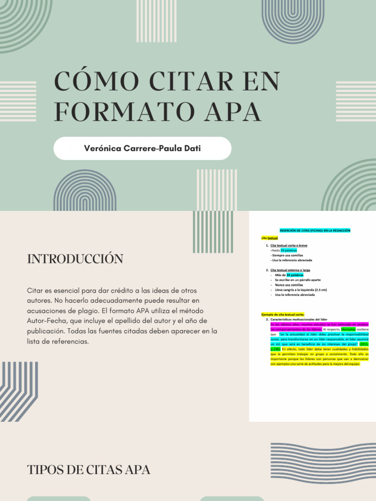 Guía de citas en formato APA | PDF | Plagio | Estilo apa