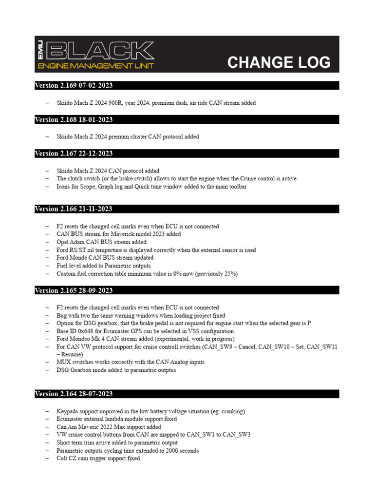Changelog 2 169 | PDF | Amplifier | Throttle