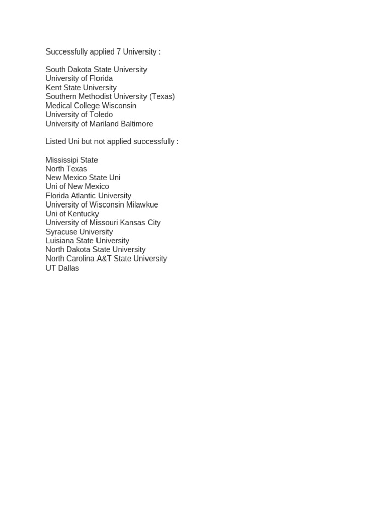 7 Successful University Applications | PDF
