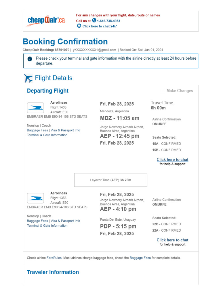 MDZ AEP AEP PDP Cheapoair - Ca - Confirmationemail - Print - Guid ...