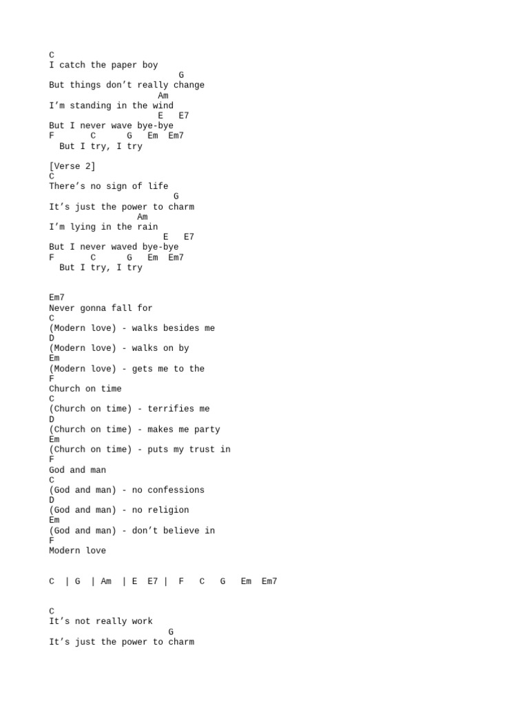 Modern Love - David Bowie | PDF