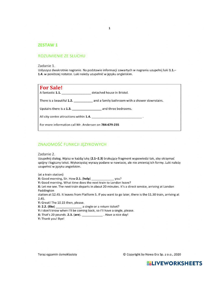 Worksheet 724714 | PDF