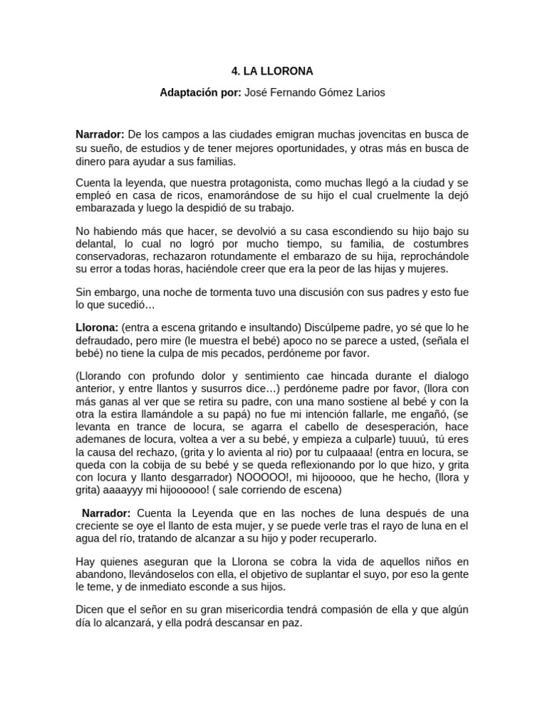 La Llorona: Leyenda y Desesperación | PDF