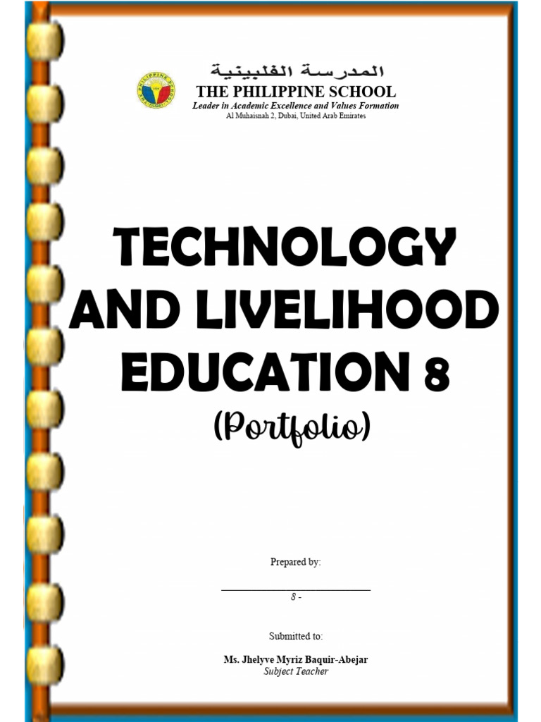 Portfolio Cover Page Tle8 | PDF