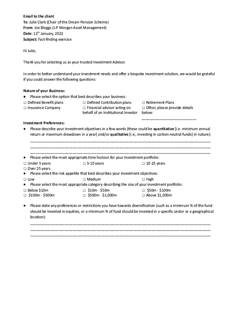 Task 2 Model Solution JPmoragan Asset Management | PDF