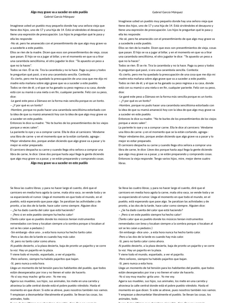 Algo Muy Grave Va A Suceder en Este Pueblo | PDF