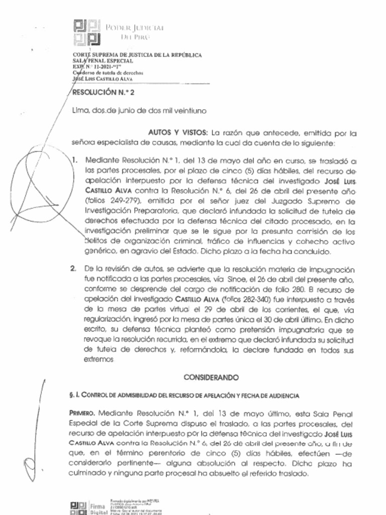 1 Res. 2, Del 2-6-2021, Castillo | PDF