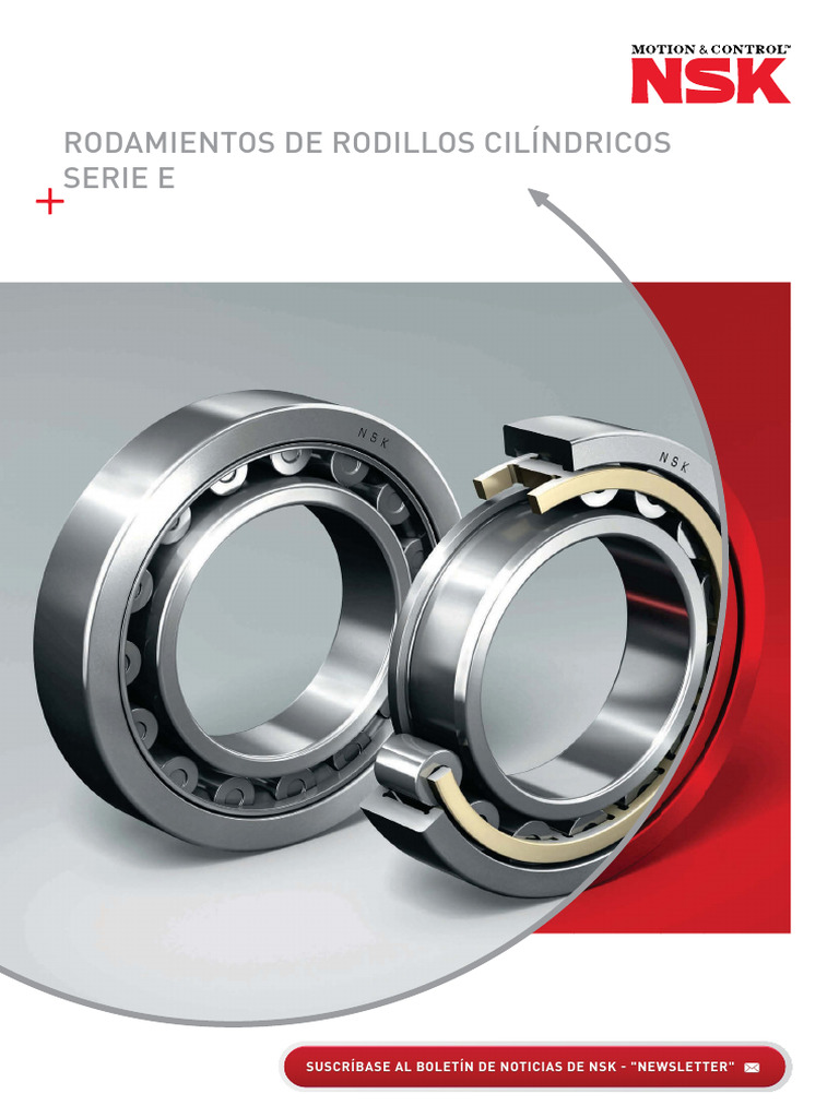 NSK Catalogo Rodamientos Rodillos Cilindricos Serie e | PDF | Fricción | Ingeniería mecánica
