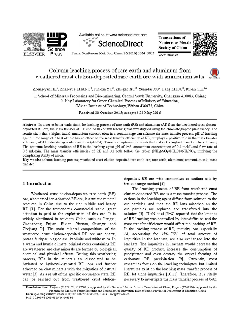 Column Leaching Process of Rare Earth and Aluminum - 2016 ...
