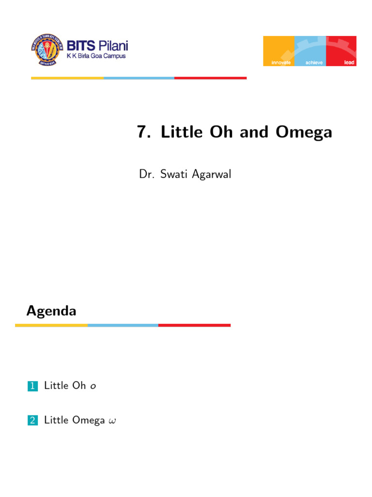 Little Oh and Omega Notation Explained | PDF