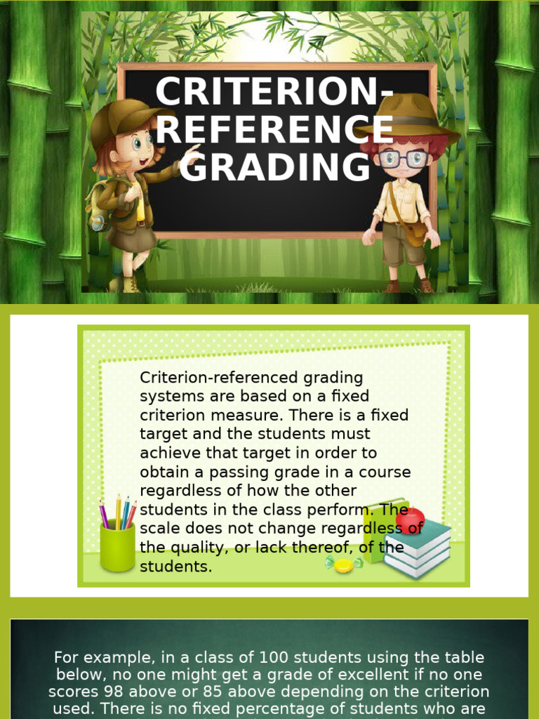 Criterion Referenced Grading | PDF | Teachers | Learning
