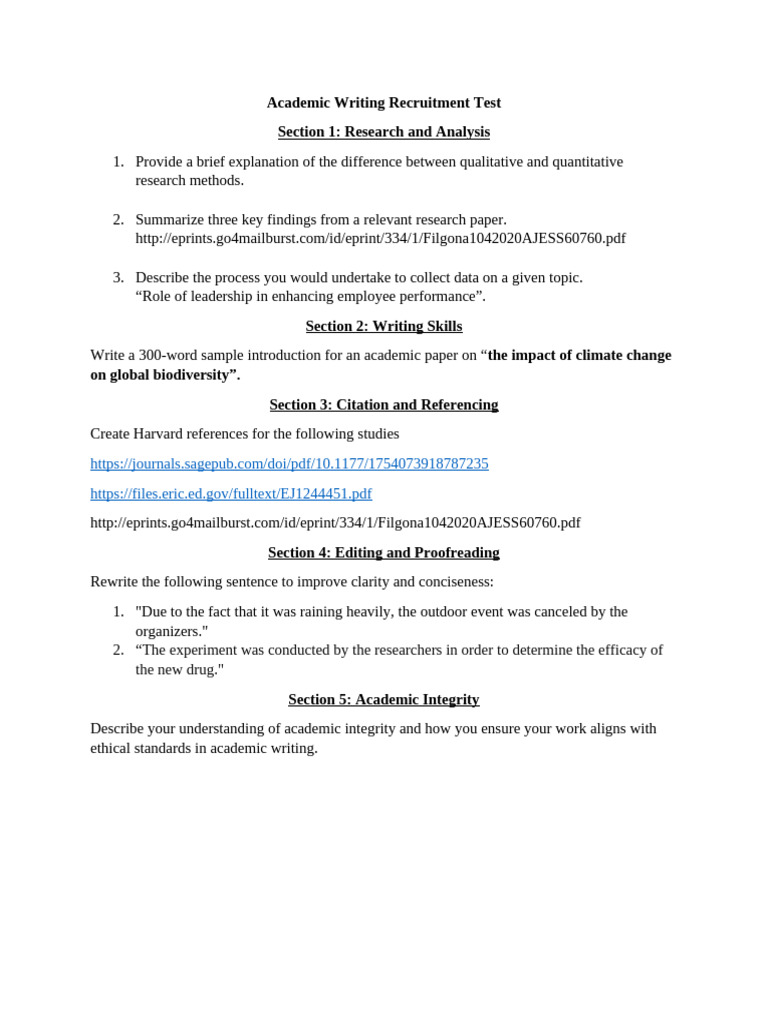 Academic Test | PDF