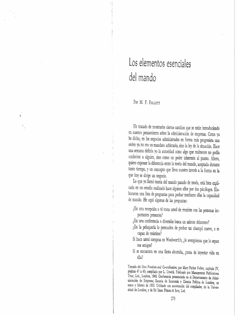 Mary Parker - Los Elementos Esenciales Del Mando | PDF