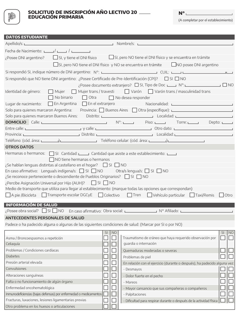 planilla de inscripci-n 2025 | PDF | Escuelas | Transgénero