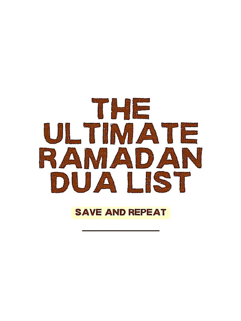Dua List For Ramadan ? | PDF