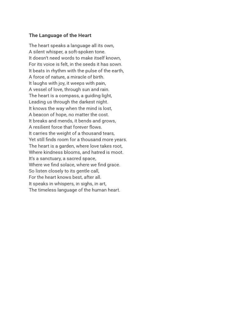 The Timeless Language of the Heart | PDF