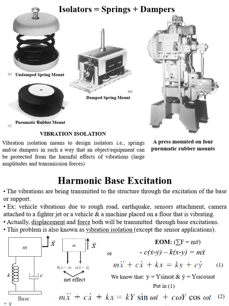 Vibration Isolation (Base Excitation) | PDF | Damping | Resonance