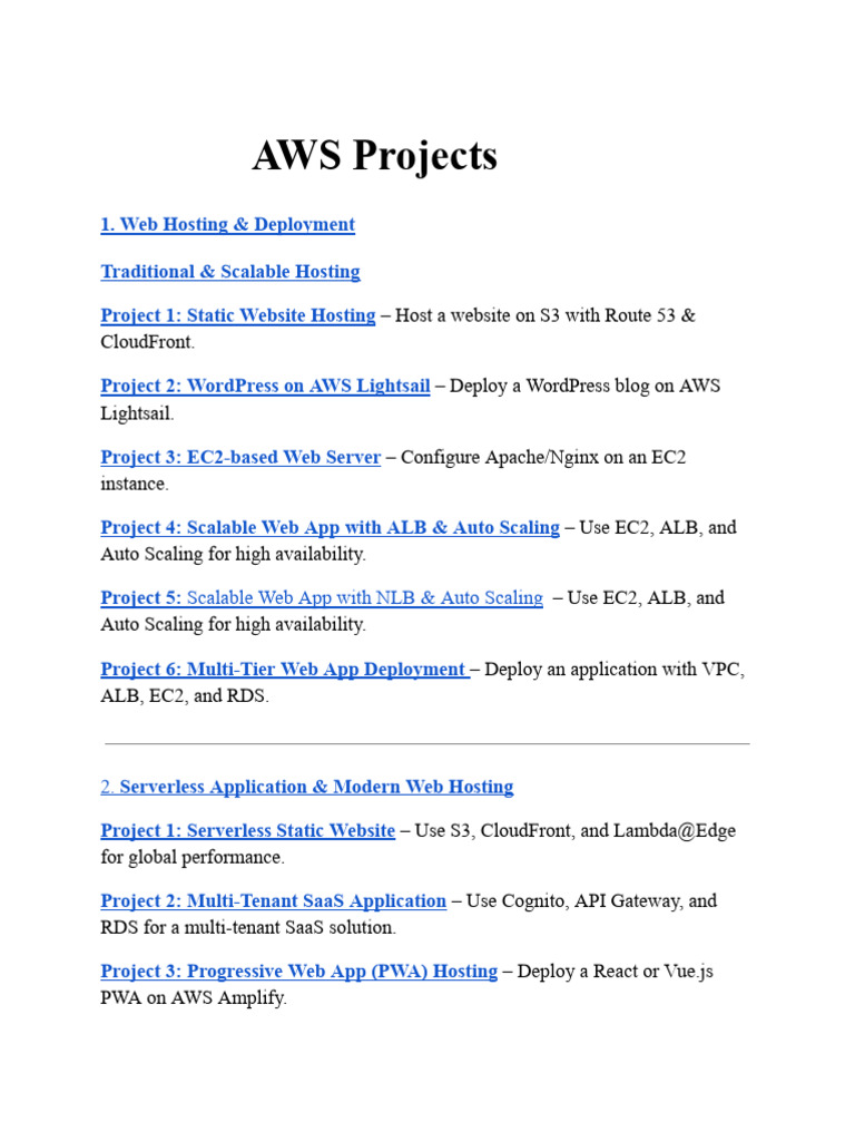 AWS Projects | PDF | Amazon Web Services | Websites