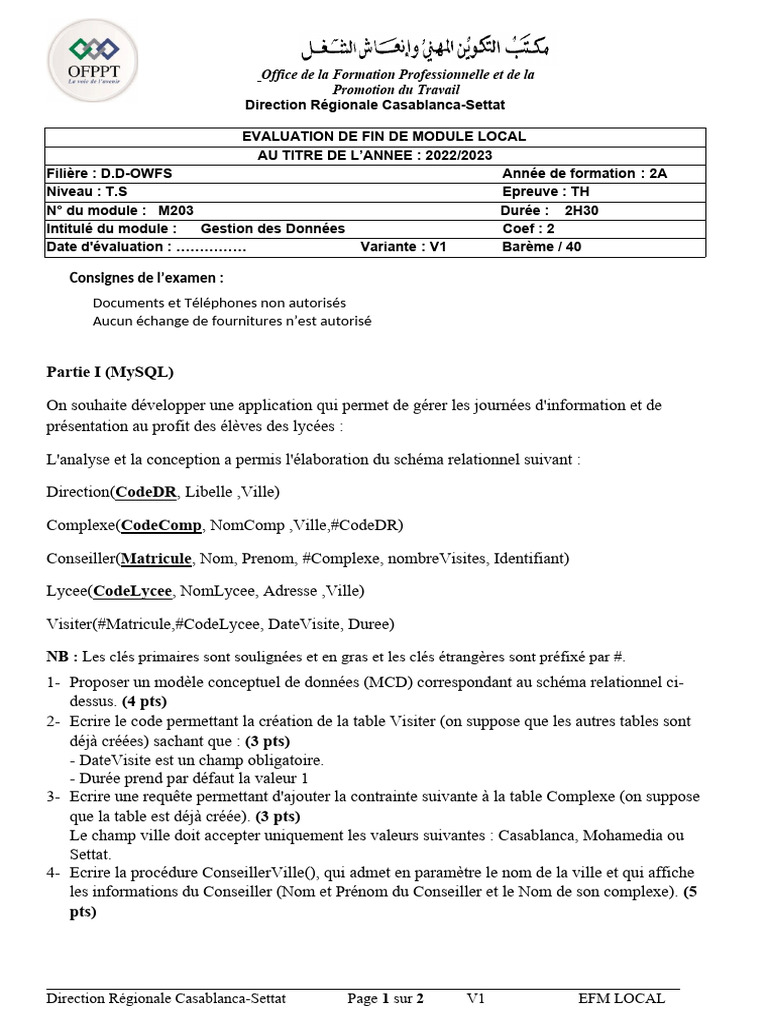 EFM Gestion Donnees v1 | PDF | MongoDB | Informatique