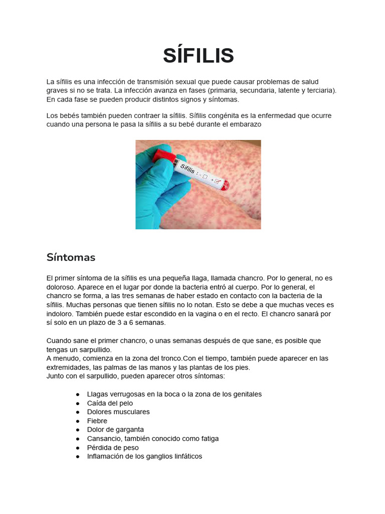 Sífilis | PDF | Salud pública | Ciencias de la Salud