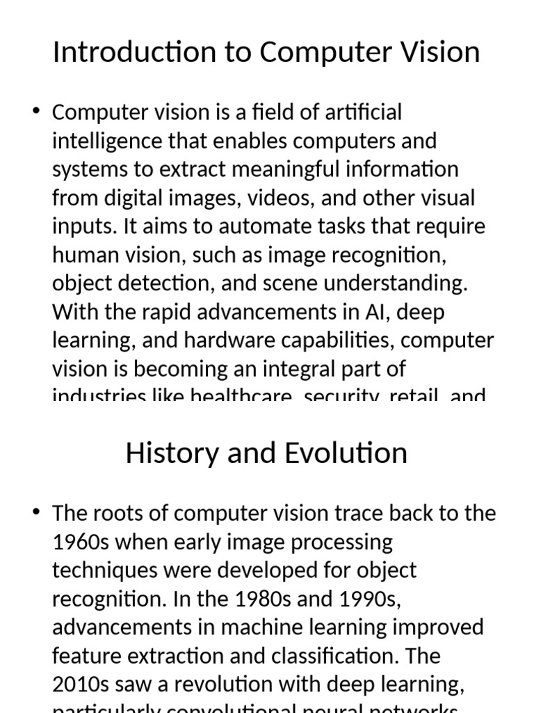Computer Vision Presentation Updated | PDF | Computer Vision | Deep Learning